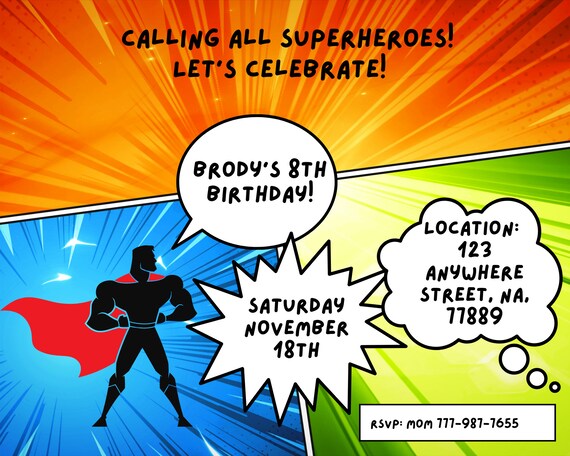 Calling All Superheroes Birthday Party Invite Downloadable | Etsy