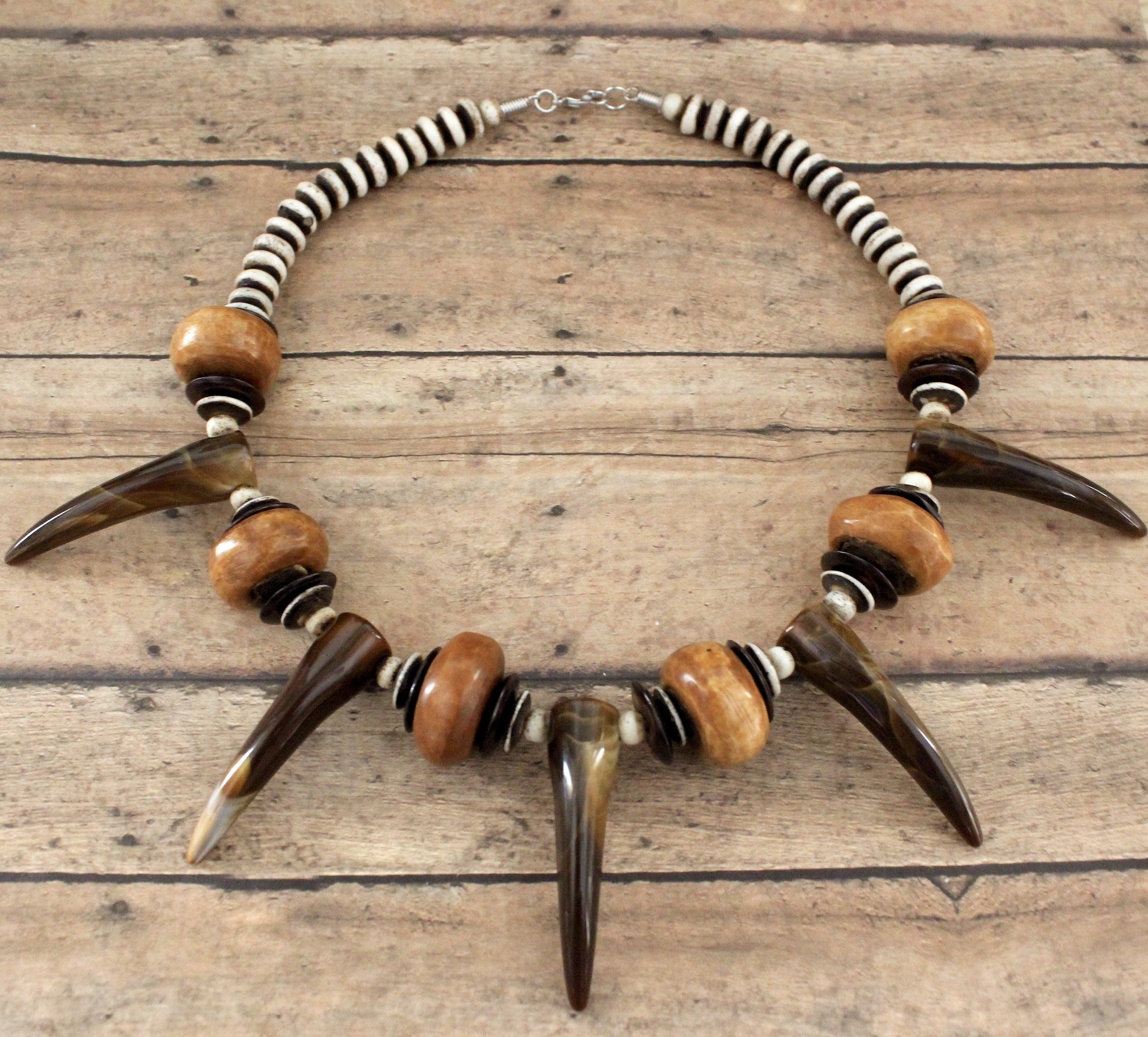 Bone Bead Necklace Men & Women Chunky Bone Bead Necklace - Etsy
