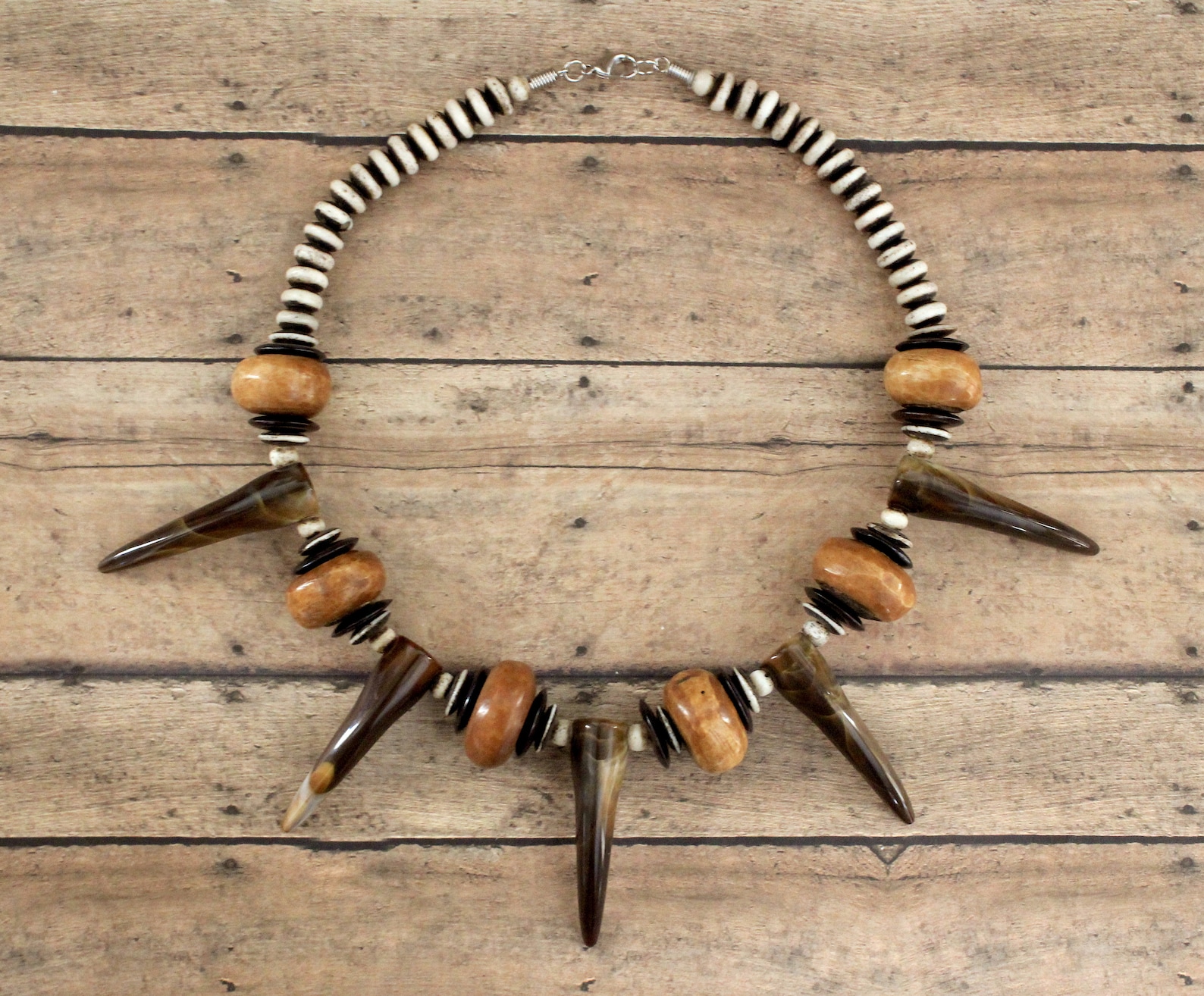 Bone Bead Necklace Men & Women Chunky Bone Bead Necklace - Etsy