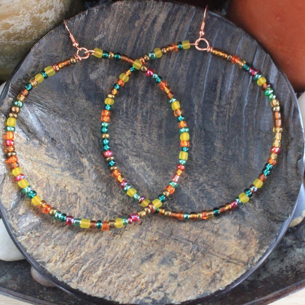 Beaded Wire Earrings - Etsy