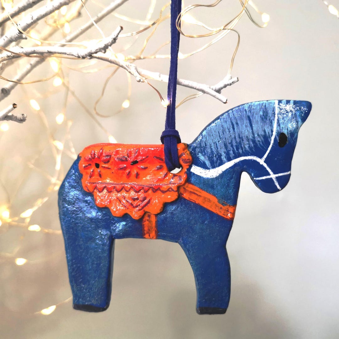 Equestrian Gifts, Dala Horse Ornaments, Unique Horse Lovers Gifts, Folk ...