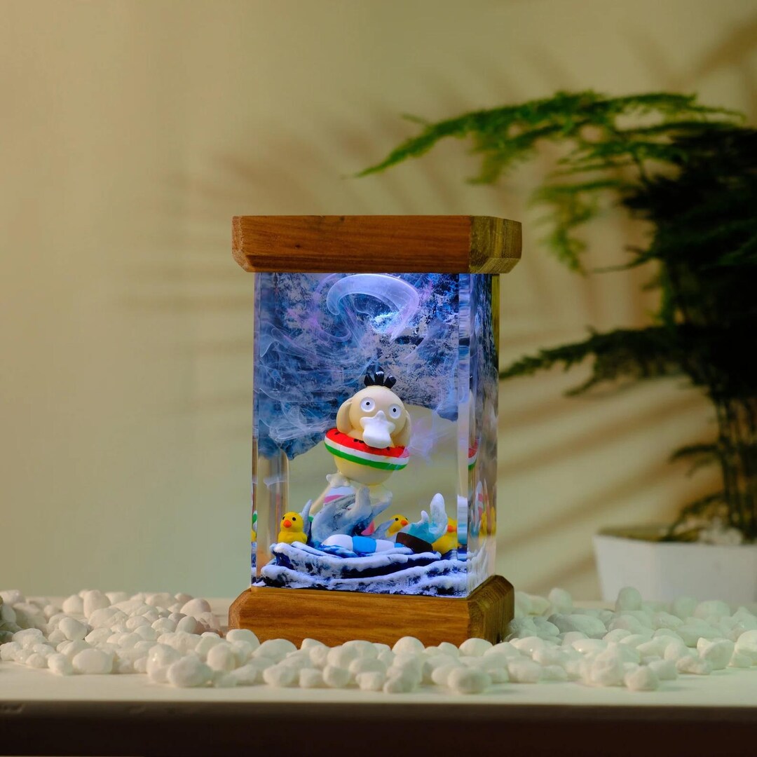 Psyduck Summer Resin Lamp | Pokémon Beach Float Night Light | Handmade ...