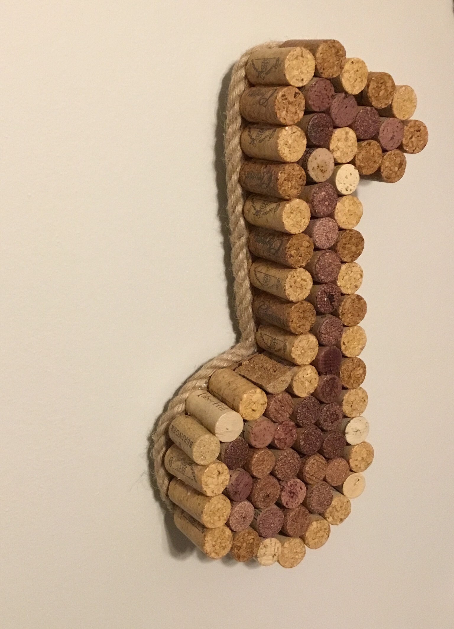 Large Cork Music Note Wall Decor Handmade From Repurposed Wine Corks ...