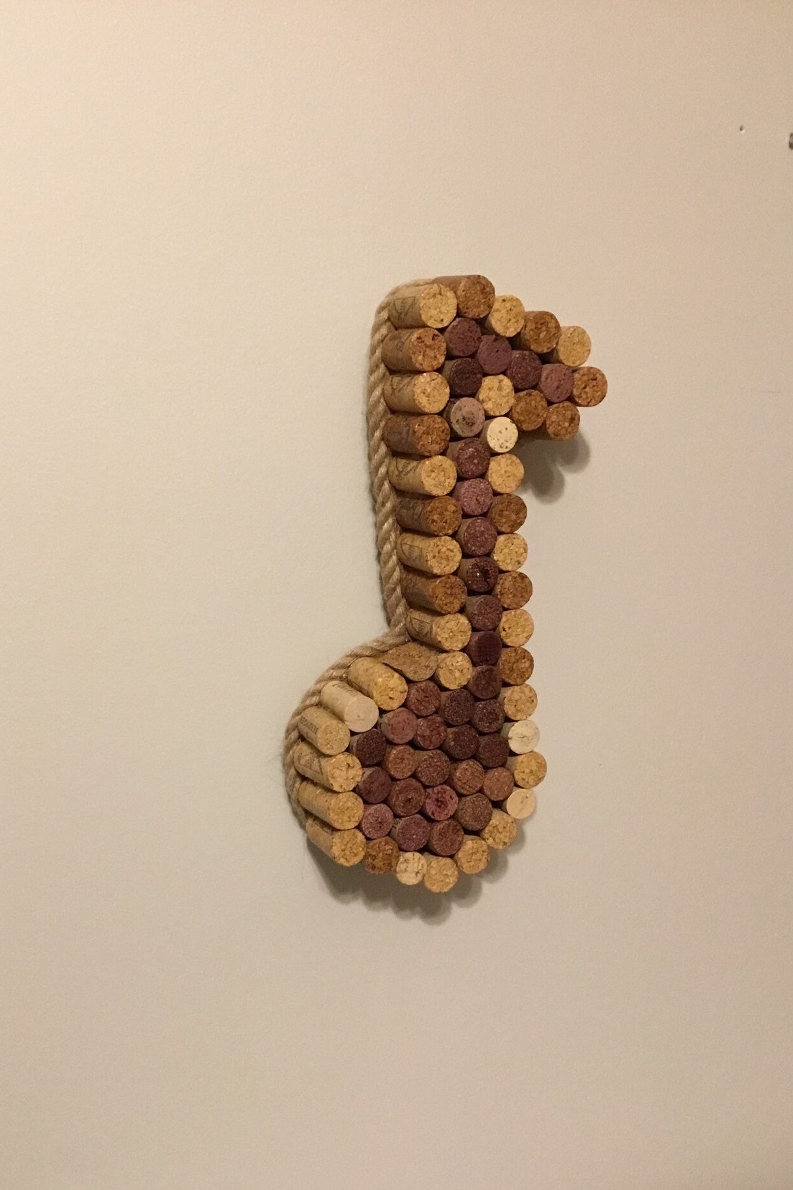 Large Cork Music Note Wall Decor Handmade From Repurposed Wine Corks ...