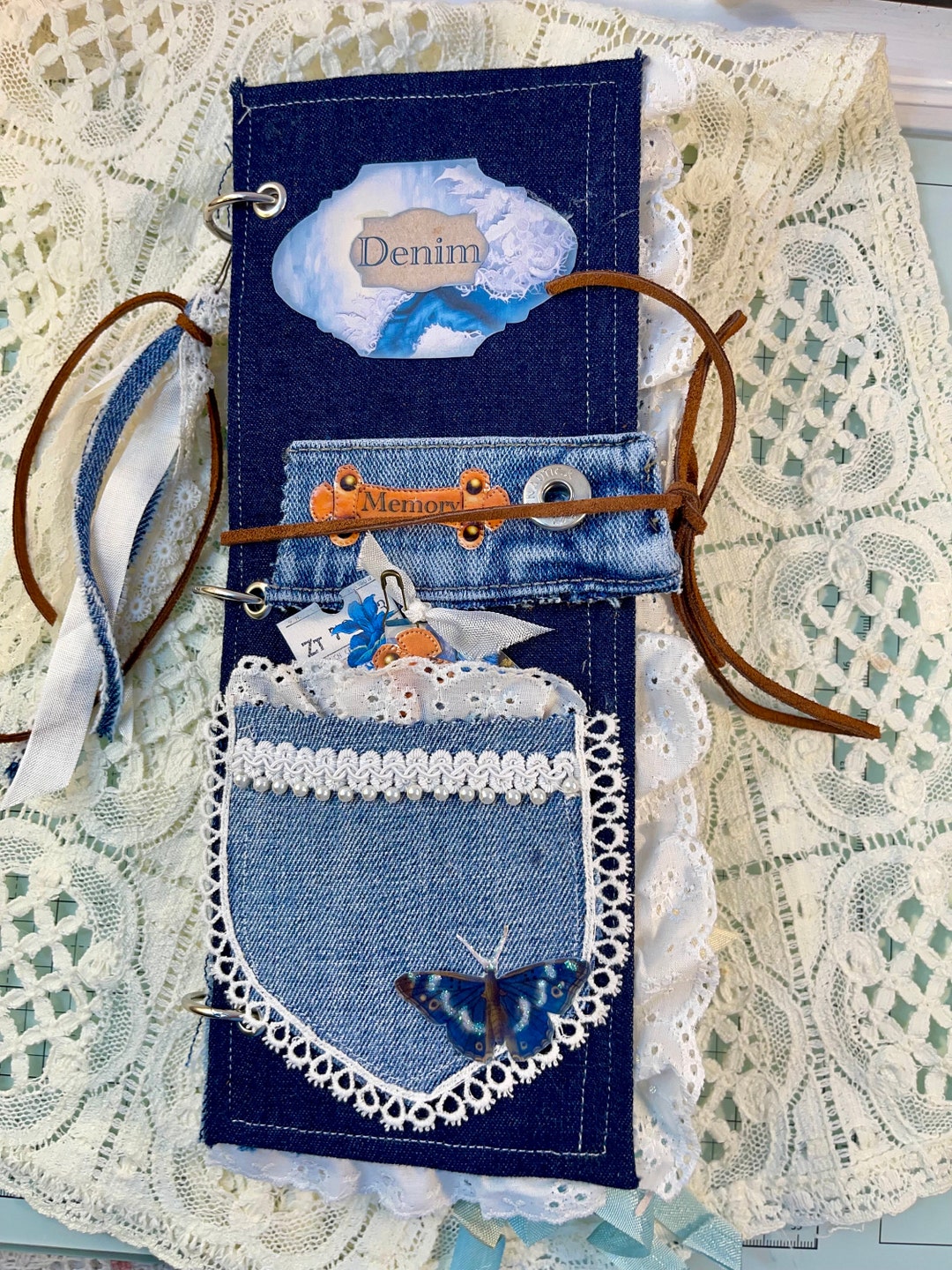 Denim Journal Blue Jean Junk Journal Writing Journal Memory Keeper ...