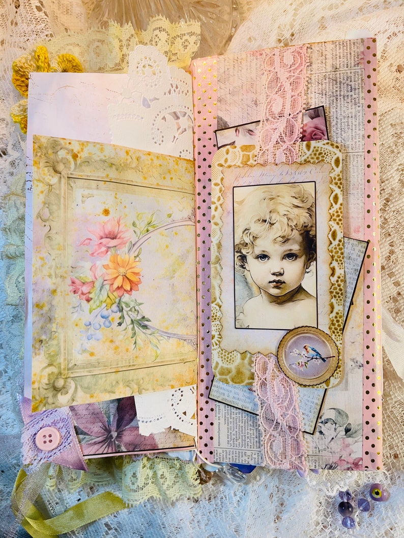 Shabby Romantic Flip Flop Journal Handmade Shabby Chic Mom Gift Travel ...