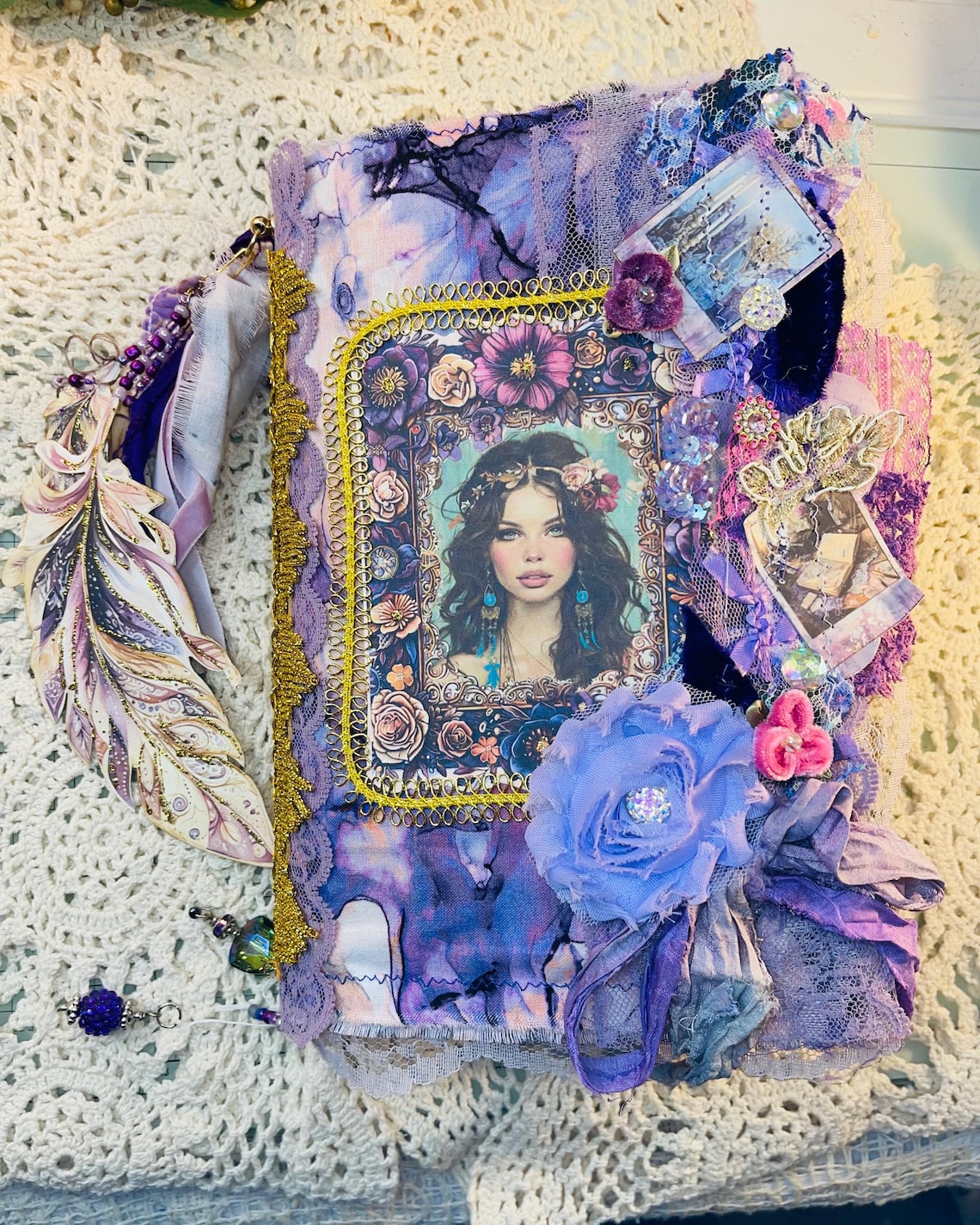 Bohemian Junk Journal: Vintage Style Diary With Lace & Sari Silk - Etsy