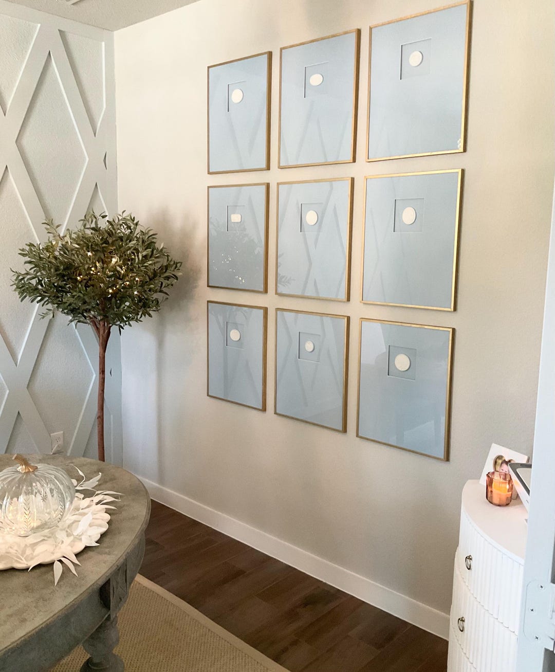 16x20 Powder Blue Framed Intaglios (matted to 5x5/bottom Weighted) - Etsy