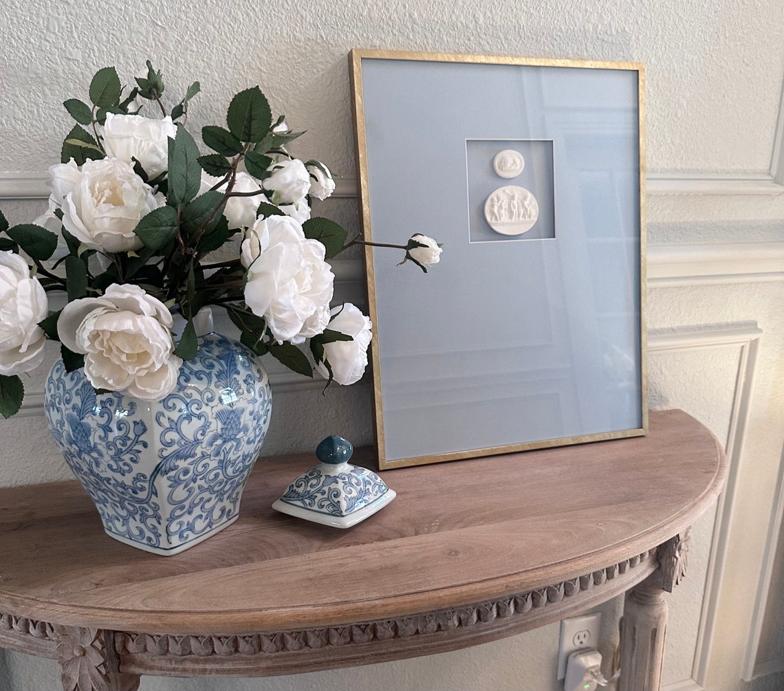 16x20 Powder Blue Framed Intaglios (matted to 5x5/bottom Weighted) - Etsy