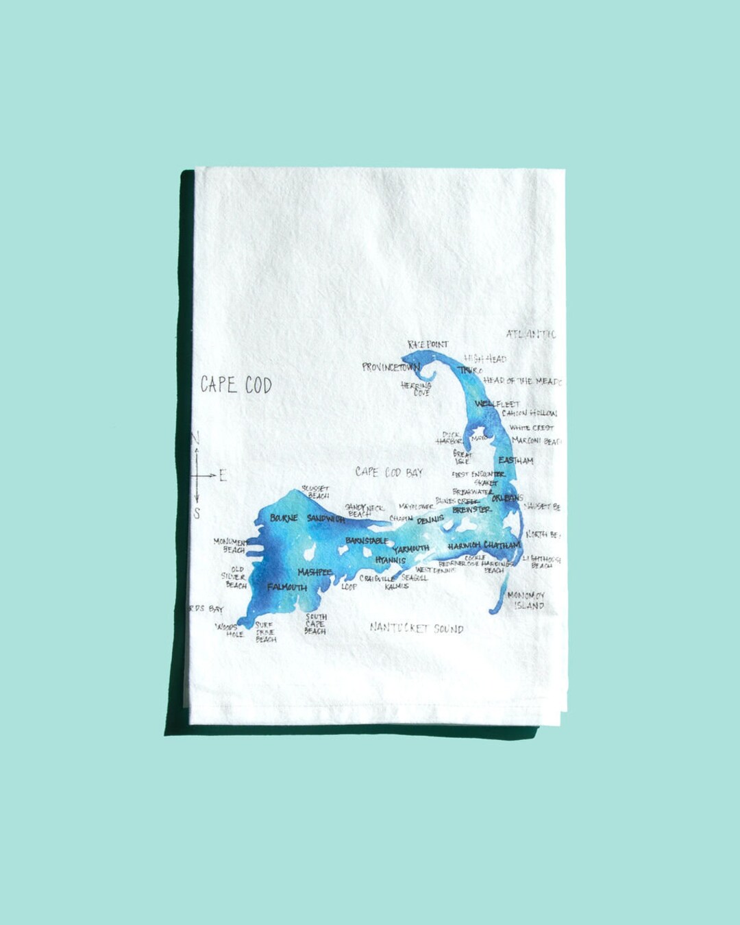 Cape Cod Island Map Kitchen Tea Towel - Etsy