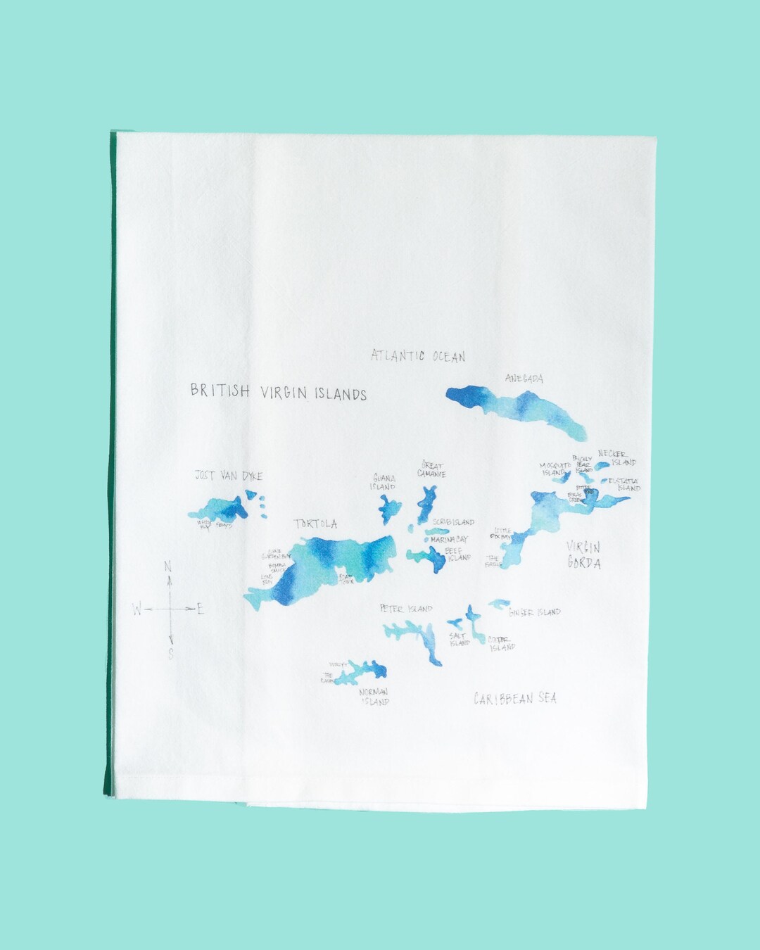 BVI Island Map Kitchen Towel - Etsy