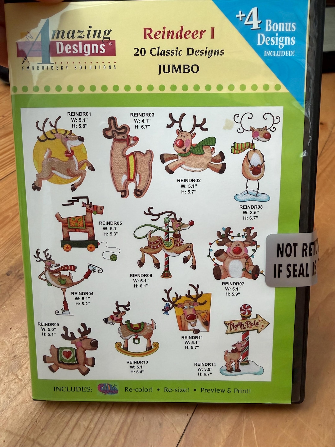 Amazing Designs Reindeer 1 Jumbo Machine Embroidery 20 Designs USB ...