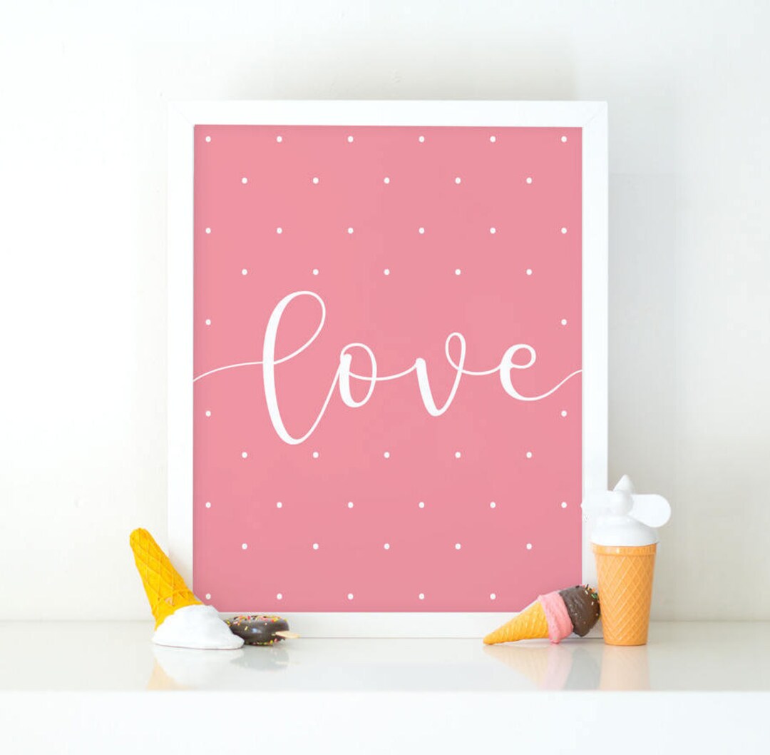 Love, Love Print, Cute Wall Art, Nursery Wall Art, Kids Room Decor ...