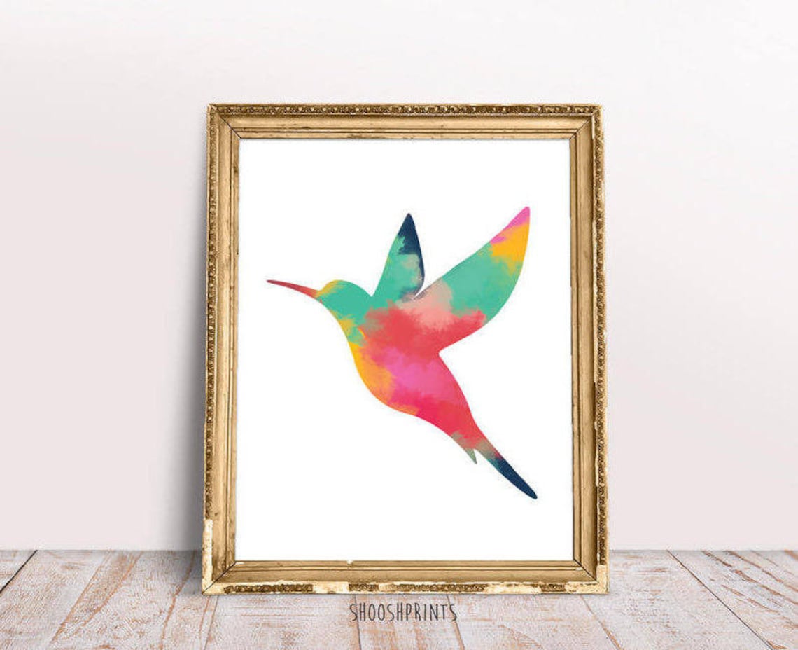 Flying Bird, Abstract Print, Bird Art, Home Decor, Instant Download ...