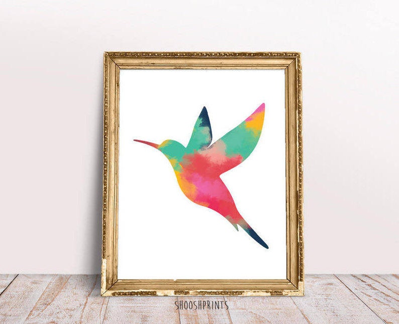 Flying Bird, Abstract Print, Bird Art, Home Decor, Instant Download ...