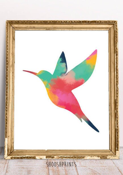 Flying Bird, Abstract Print, Bird Art, Home Decor, Instant Download ...