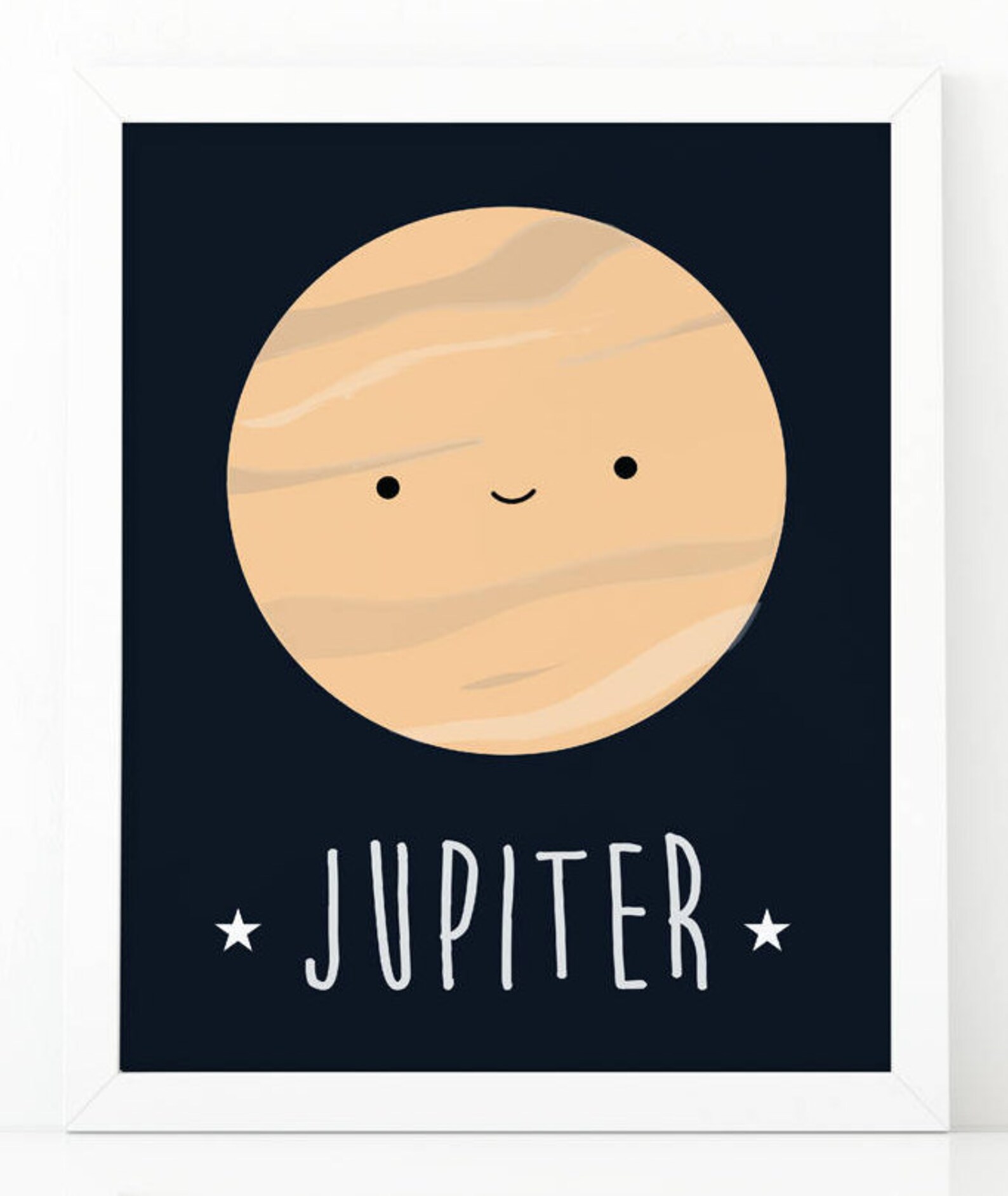 Jupiter Print, Planet Print, Cute Planet Poster, Nursery Print, Space ...