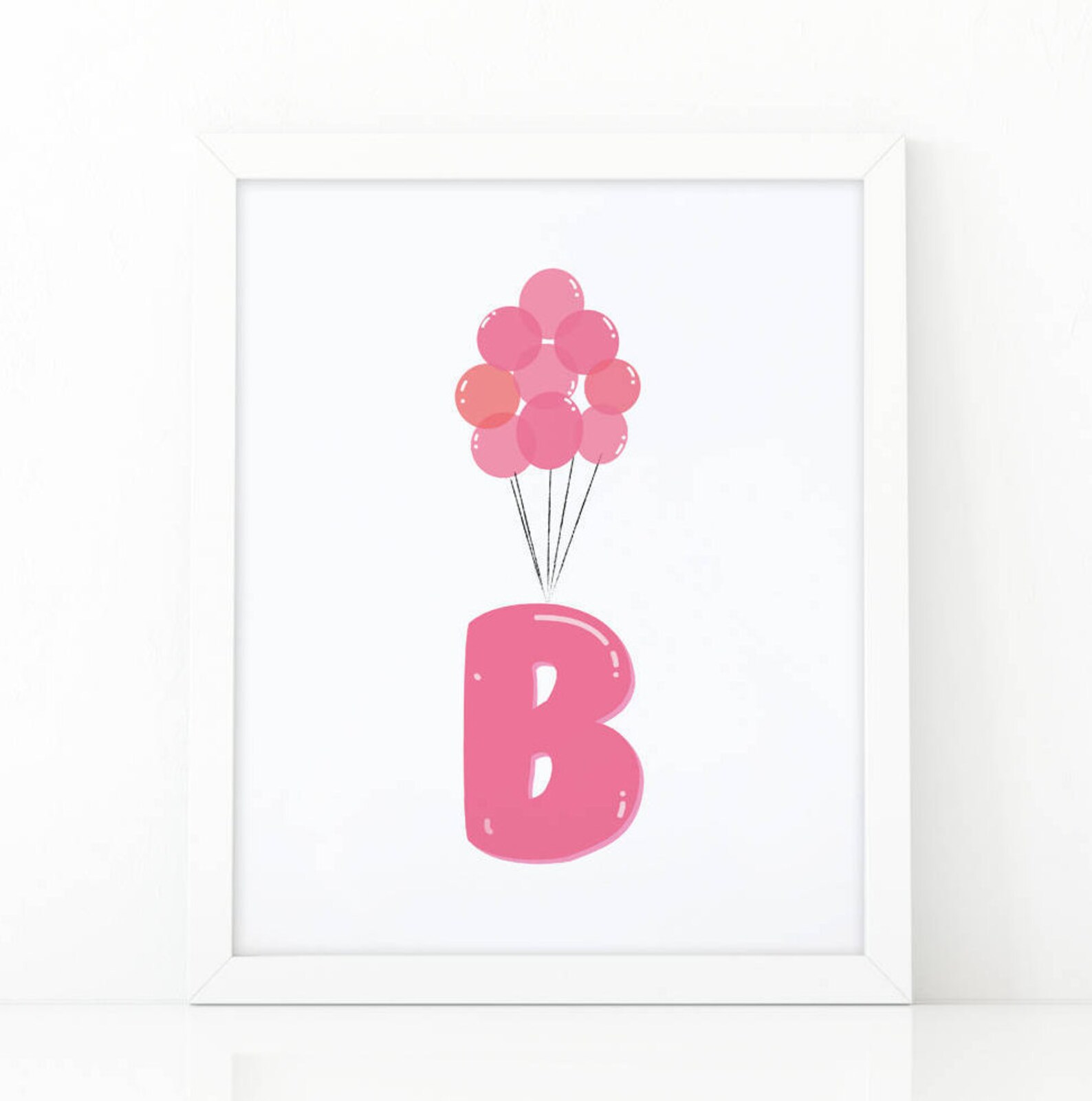 Initial B,b Letter Balloons, Baby Pink Balloons, Initial Printable ...