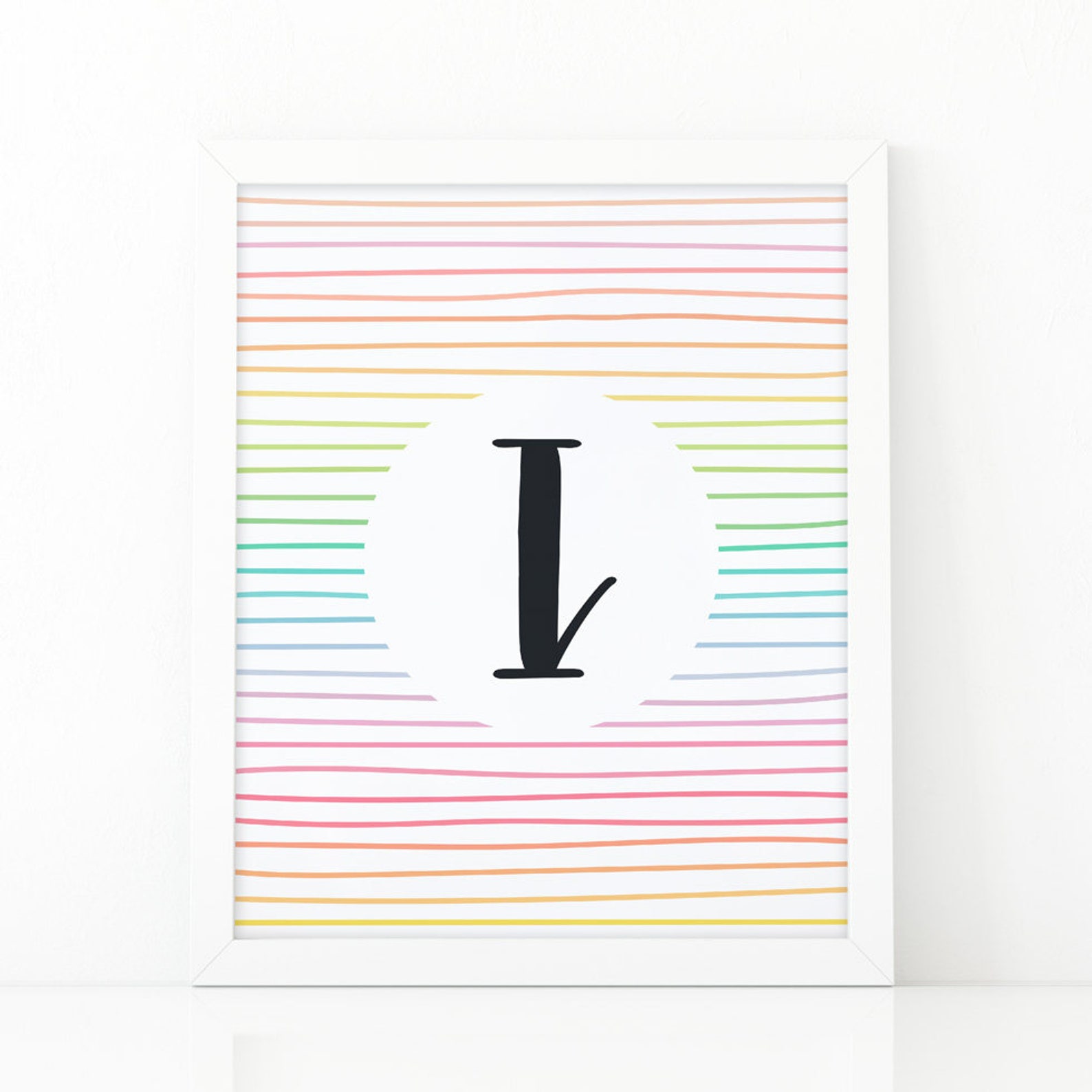 Letter I, Typography, Colorful Stripes, Initial Printable, Colors ...