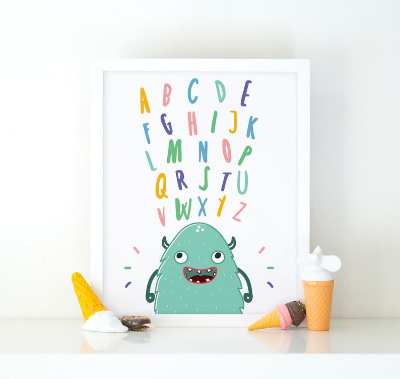 ABC Monster, Alphabet Monster, Little Monster , Monsters Print ...