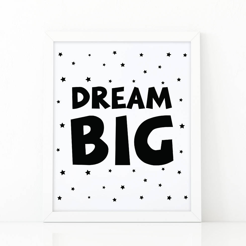Dream Big, Nursery Printable, Kids Room Decor, Nursery Decor, Quote ...