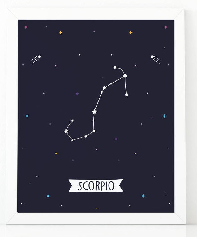Scorpio Print, Scorpio Constellation, Zodiac Constellation, Zodiac Wall ...
