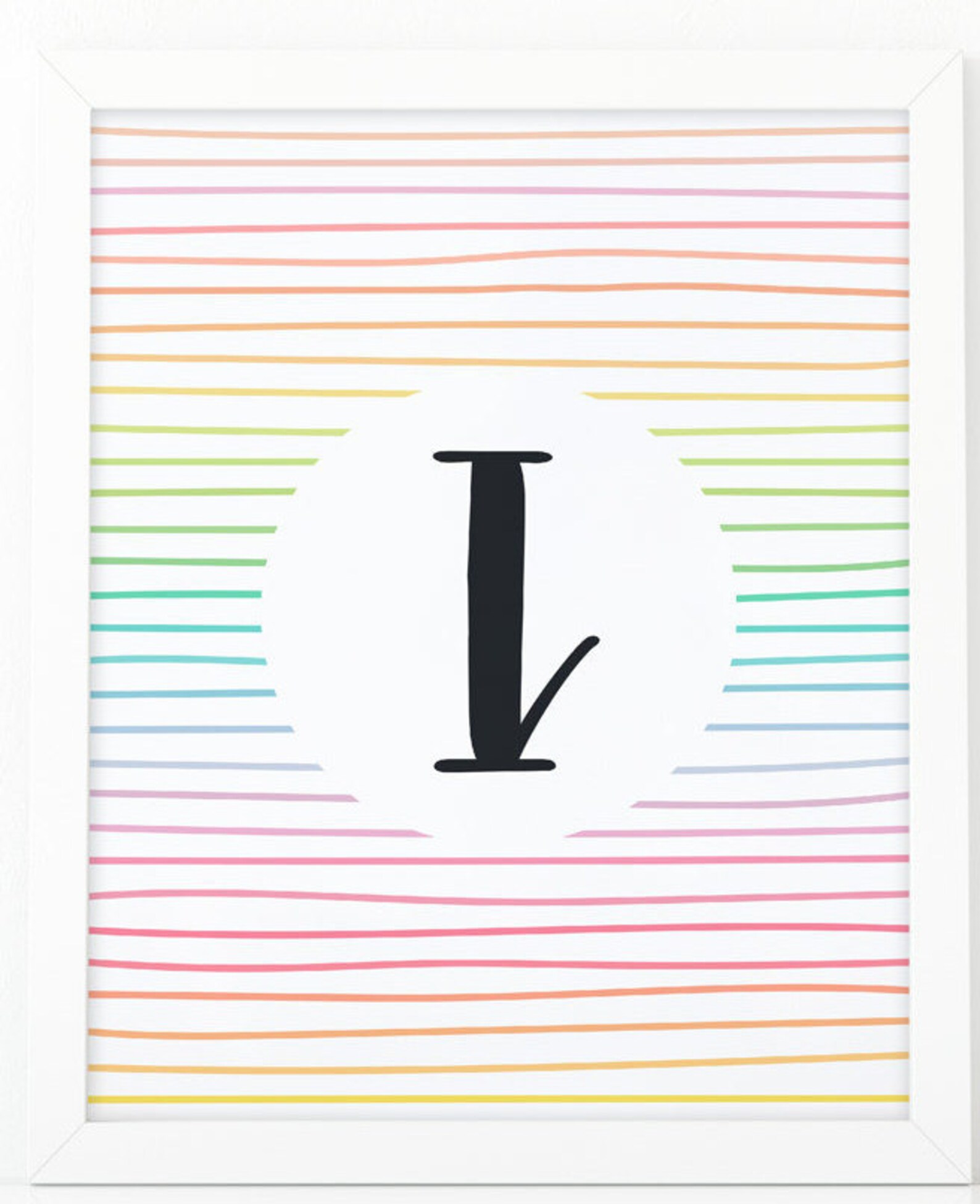Letter I, Typography, Colorful Stripes, Initial Printable, Colors ...