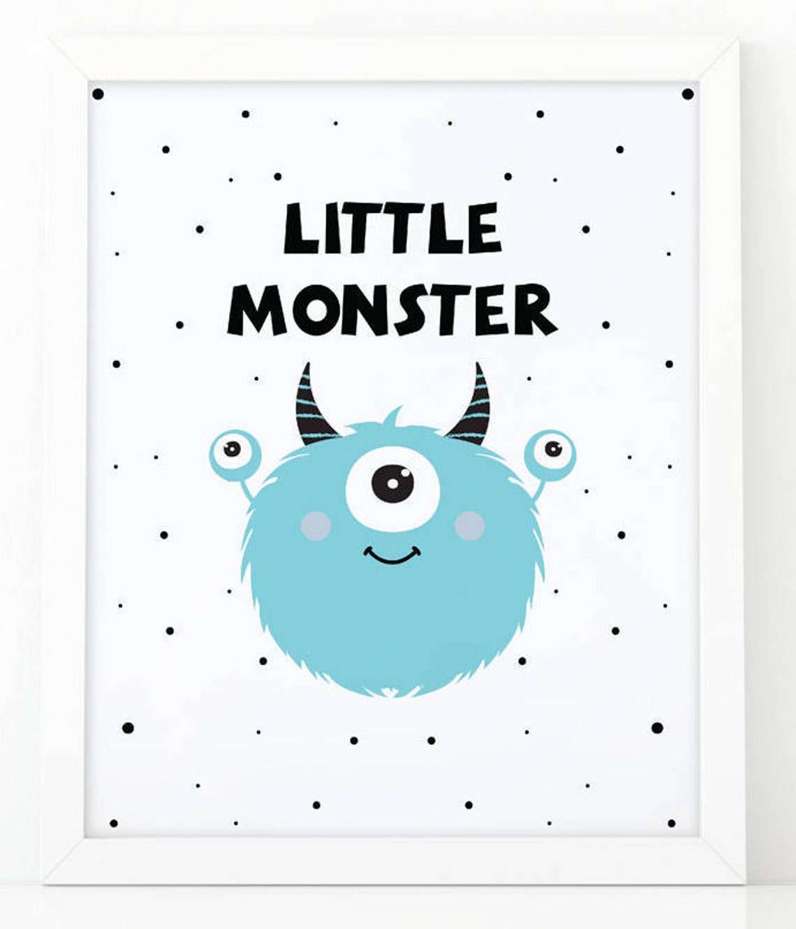 Little Monster, Blue Monster, Kids Wall Art, Monsters Print, Cute ...