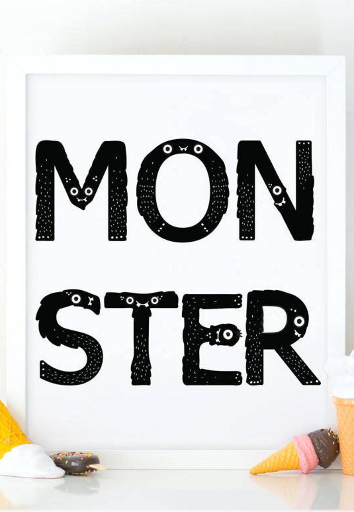 Monster Wall Art,nursery Print, Monster Print, Monster Illustration ...