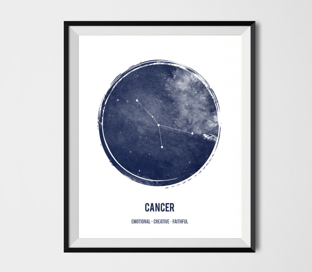 Cancer Zodiac Print, Printable Astrology, Cancer Zodiac Sign ...