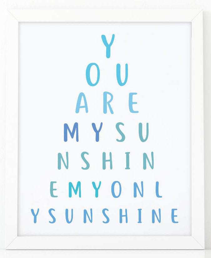 You Are My Sunshine My Only Sunshine Printable Art Nursery Decor