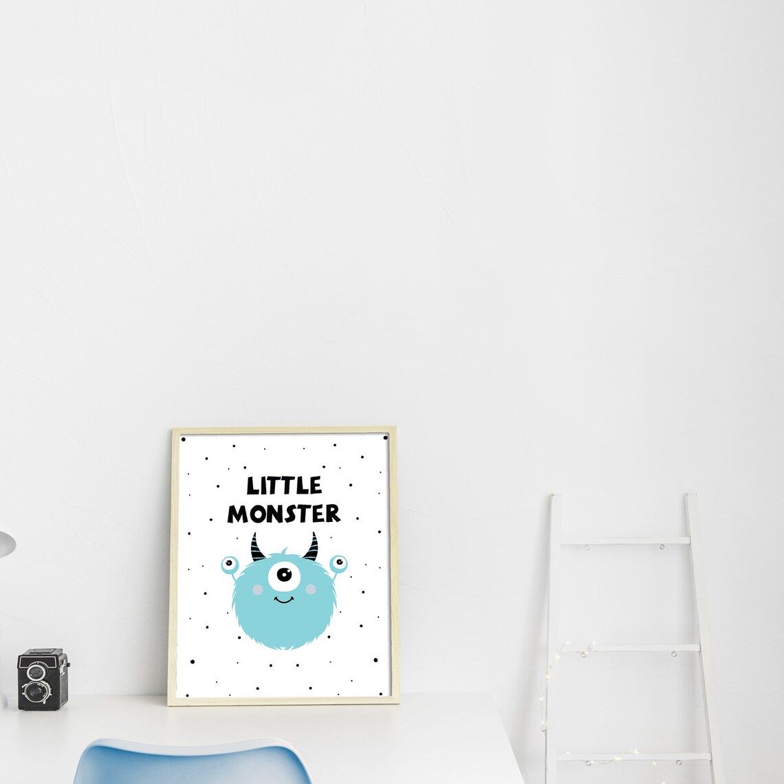 Little Monster, Blue Monster, Kids Wall Art, Monsters Print, Cute ...