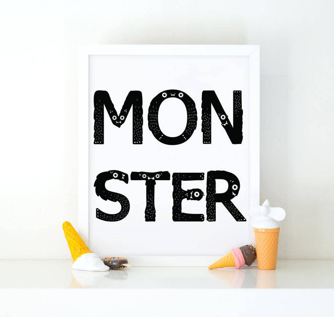 Monster Wall Art,nursery Print, Monster Print, Monster Illustration ...