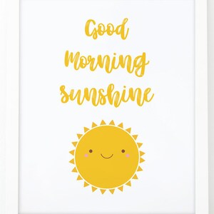 Good Morning Sunshine, Printable Art, Rise and Shine, Nursery Wall Art ...