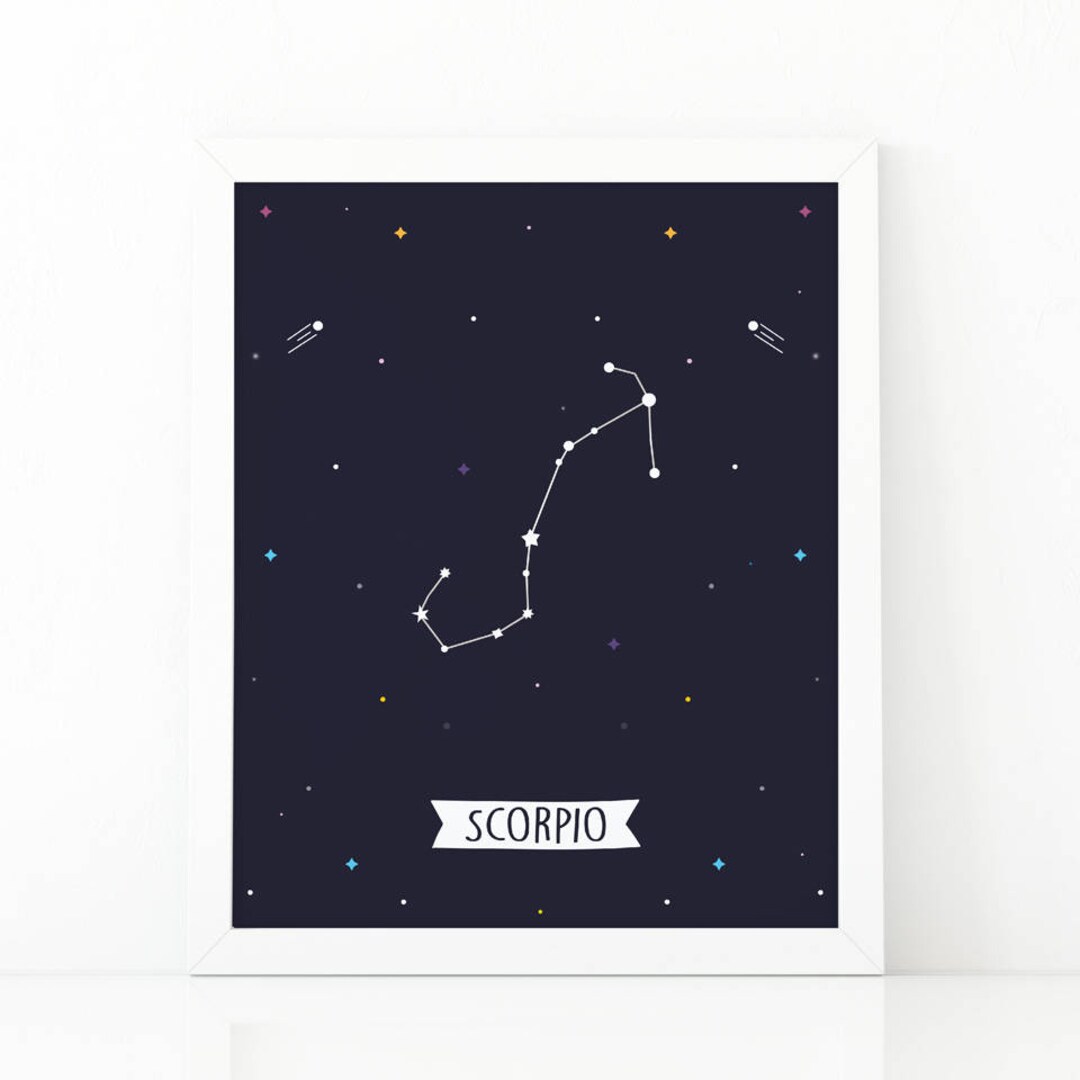 Scorpio Print, Scorpio Constellation, Zodiac Constellation, Zodiac Wall ...