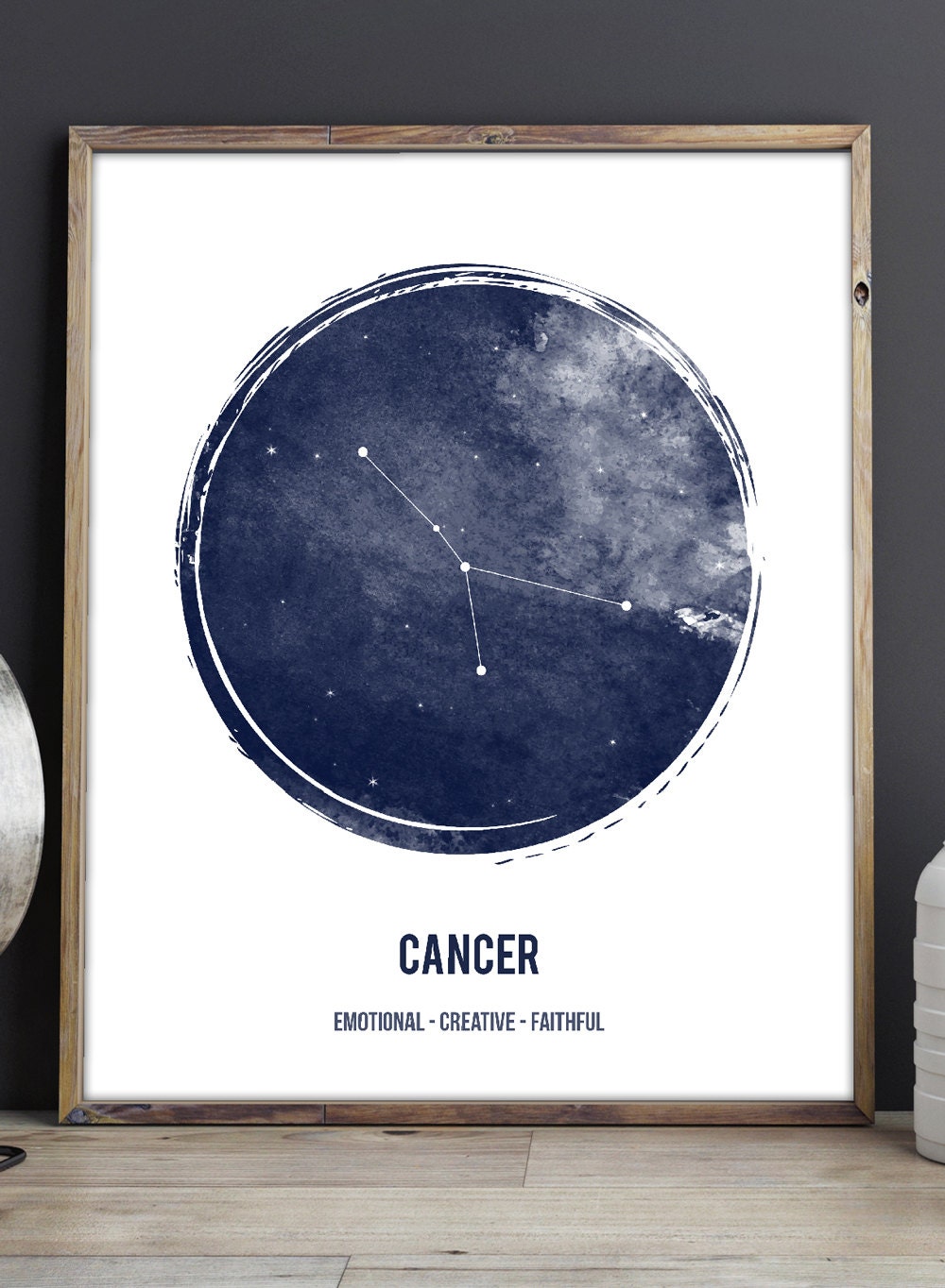 Cancer Zodiac Print, Printable Astrology, Cancer Zodiac Sign ...