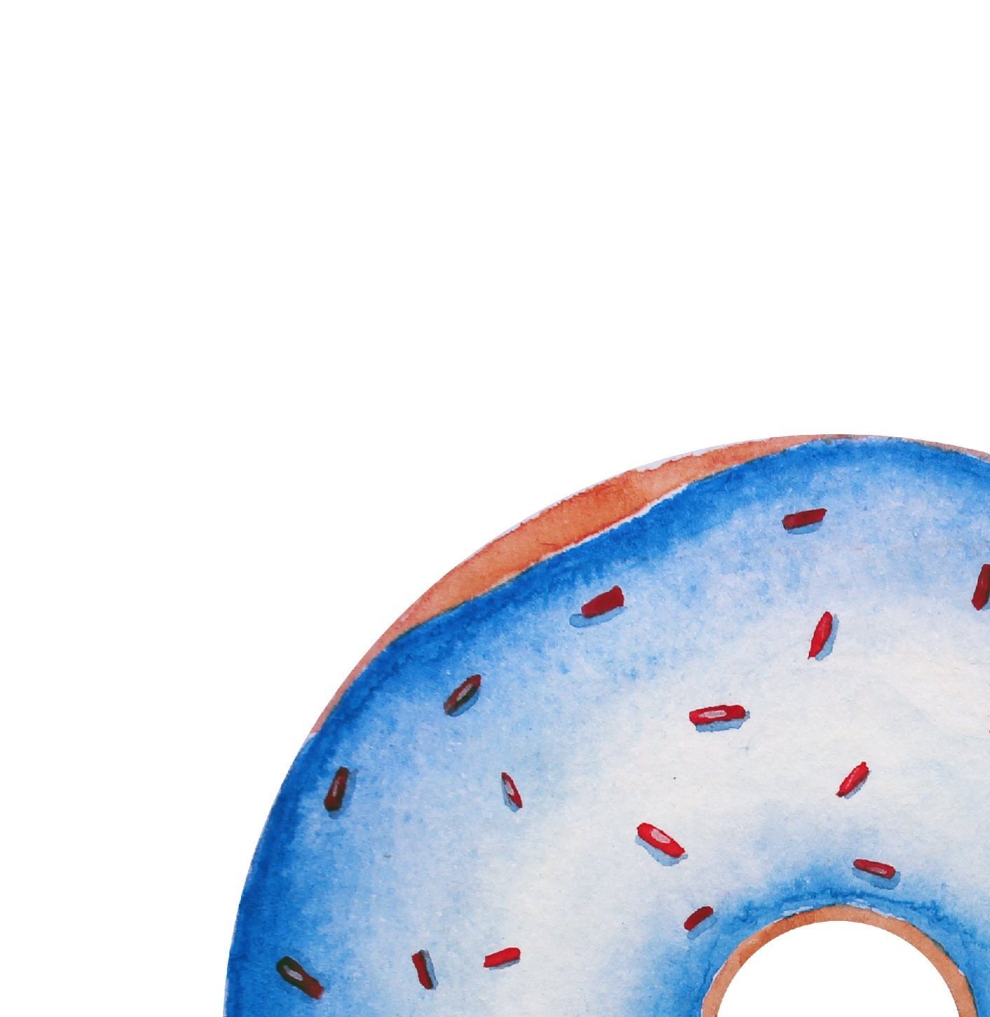 Watercolor Donut Poster, Donut Printable Art, Watercolor Painting ...