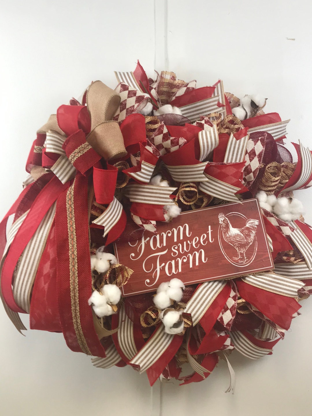 Country Farmhouse Wreath, Farmhouse Wreath, Christmas Gift, Home Decor ...