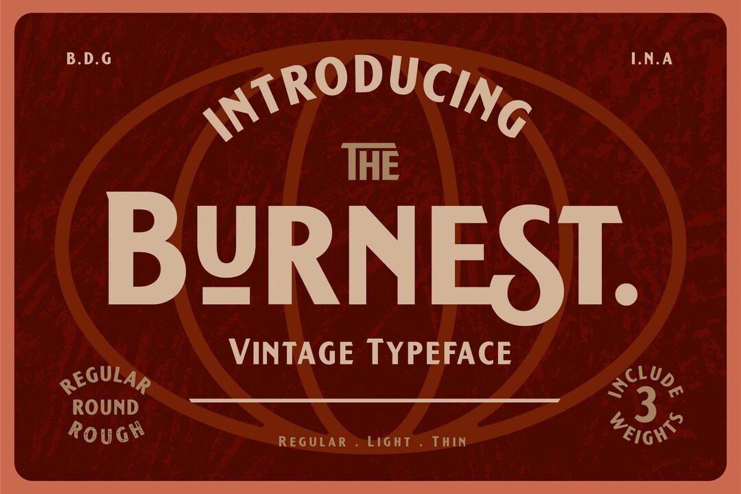 Burnest Font: Vintage Outdoor Typeface - Etsy