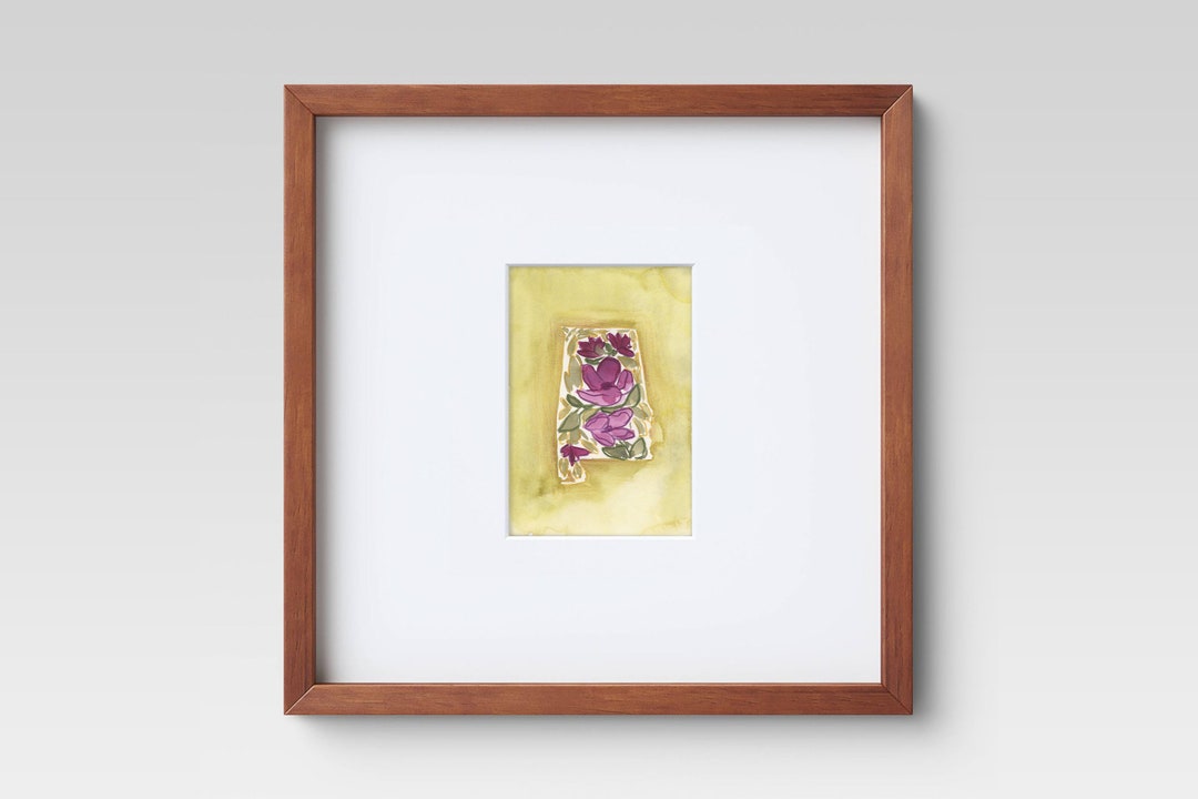 The State of Alabama No. 68 Original Hand Painted Alabama Floral ...