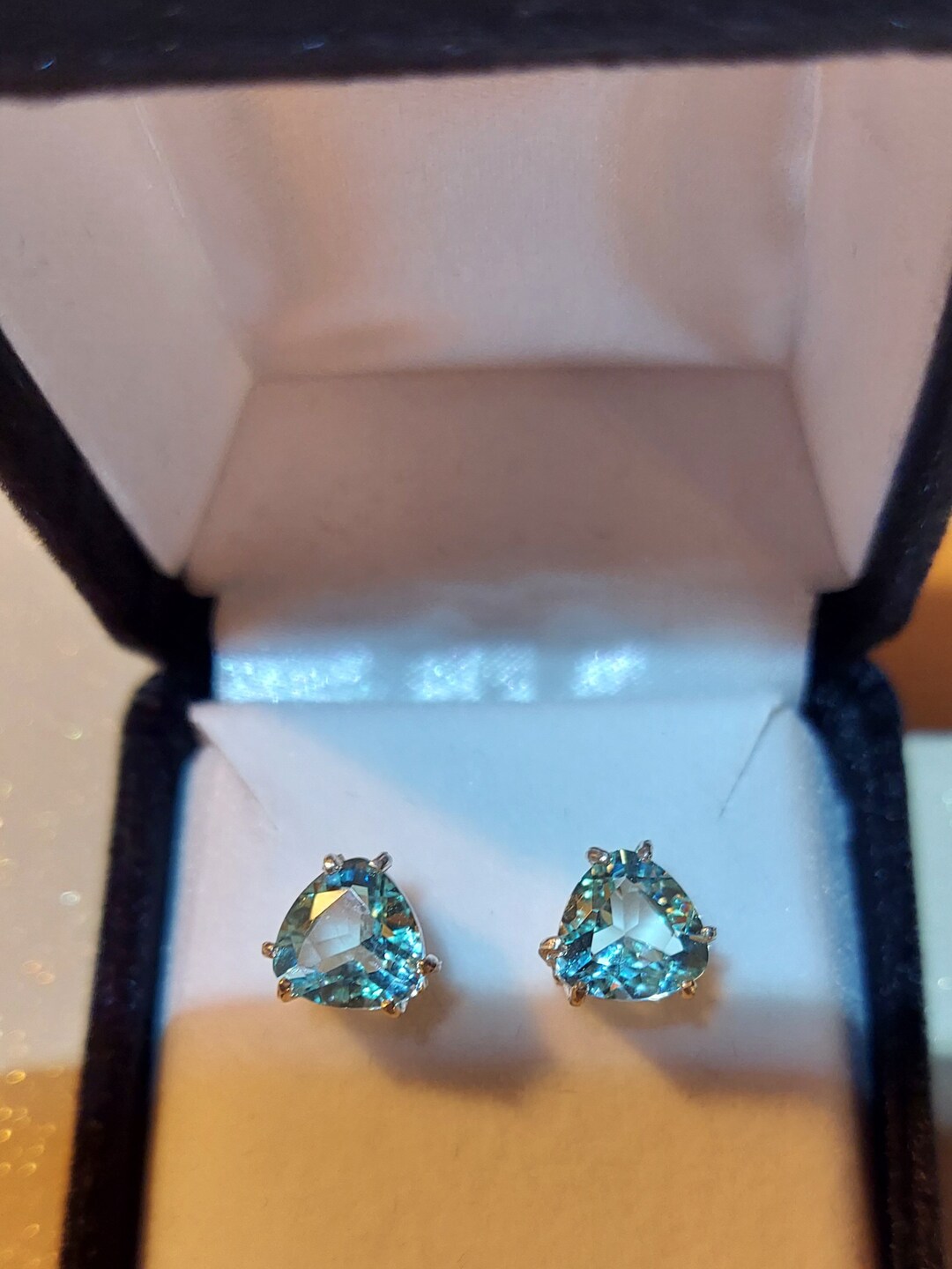 Columbian Obsidian Trillion Post Earrings - Etsy