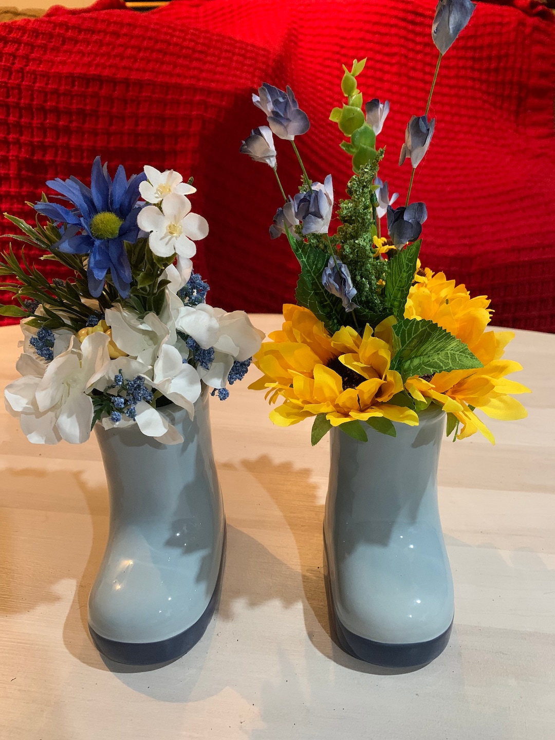 Rain Boot Flower Arrangement - Etsy