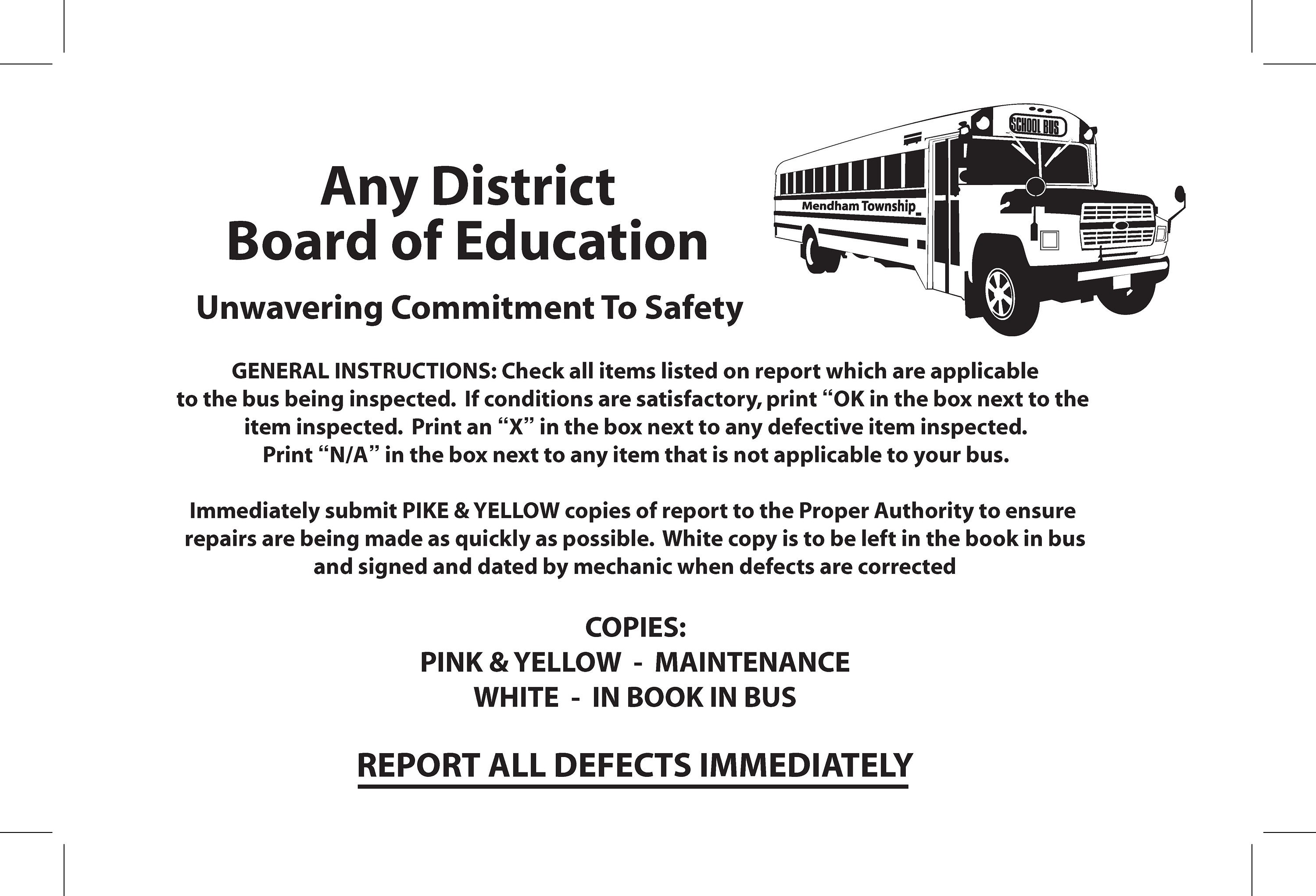 School Bus Inspection Book Etsy