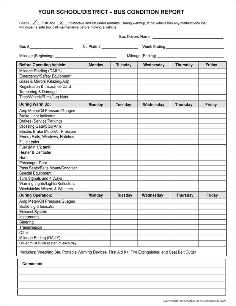 School Bus Condition Report - Etsy