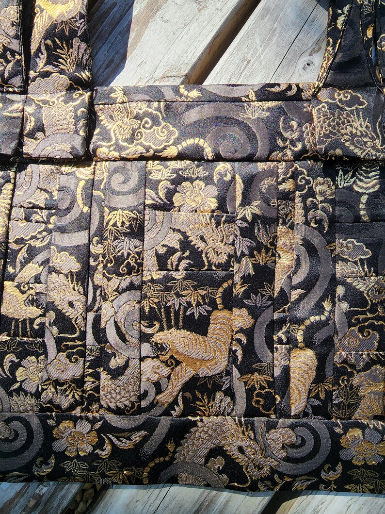 Rakusu Soto Style Handcrafted in Florida US Brocade Tick Fabric Wood ...