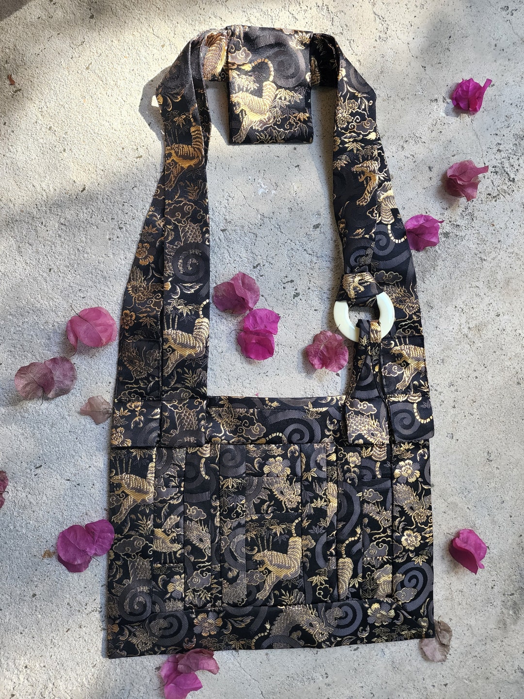 Rakusu Soto Style Handcrafted in Florida US Brocade Tick Fabric Wood ...