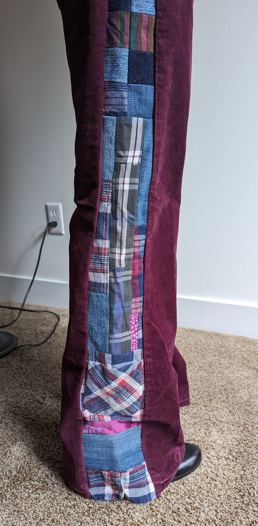 Upcycled Patchwork Bell Bottom Pants - Etsy