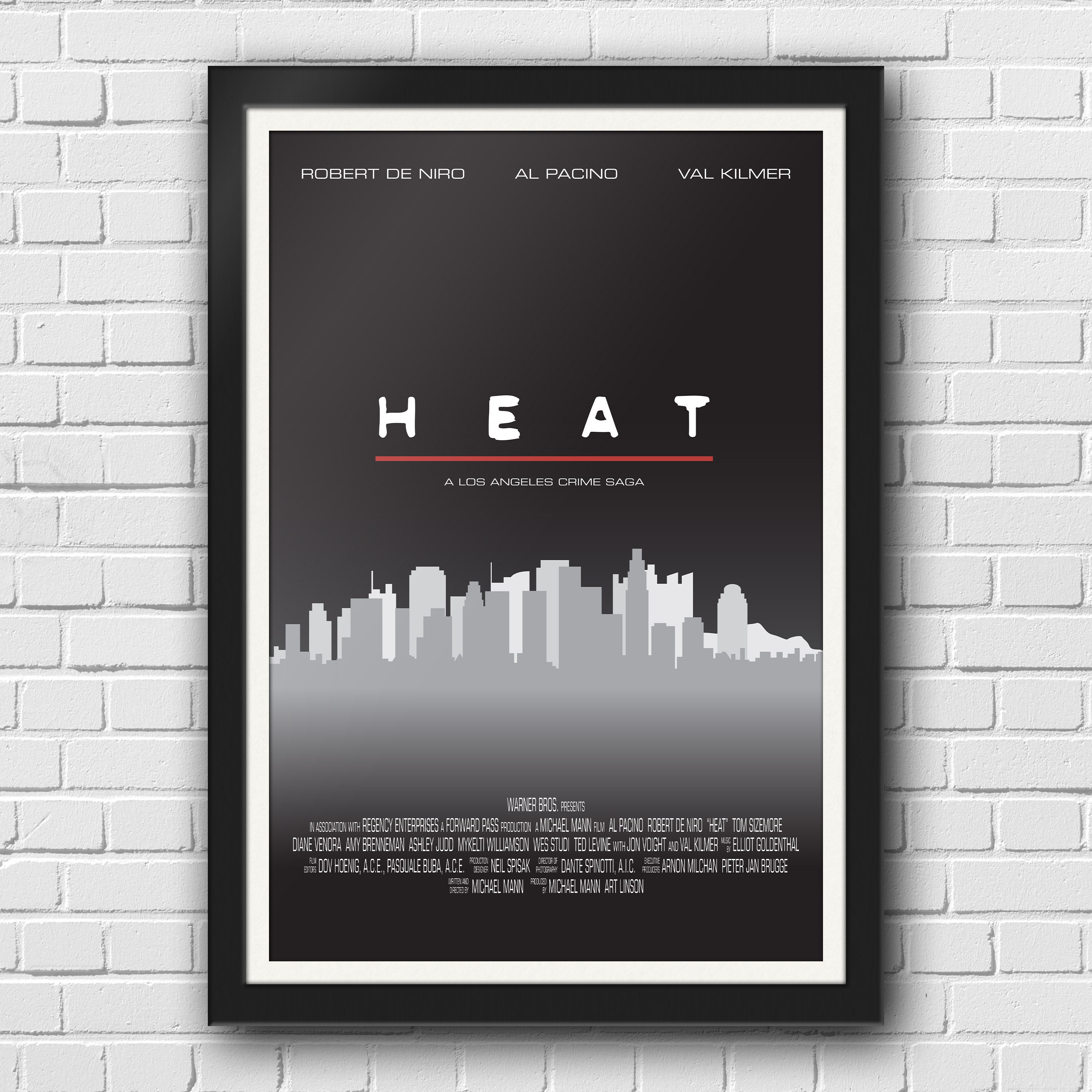Heat, Minimalist Poster, Al Pacino, Robert De Niro, Val Kilmer Posters