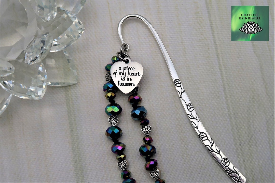 A Piece of My Heart is in Heaven, Beaded Bookmarks for Women, Memorial ...