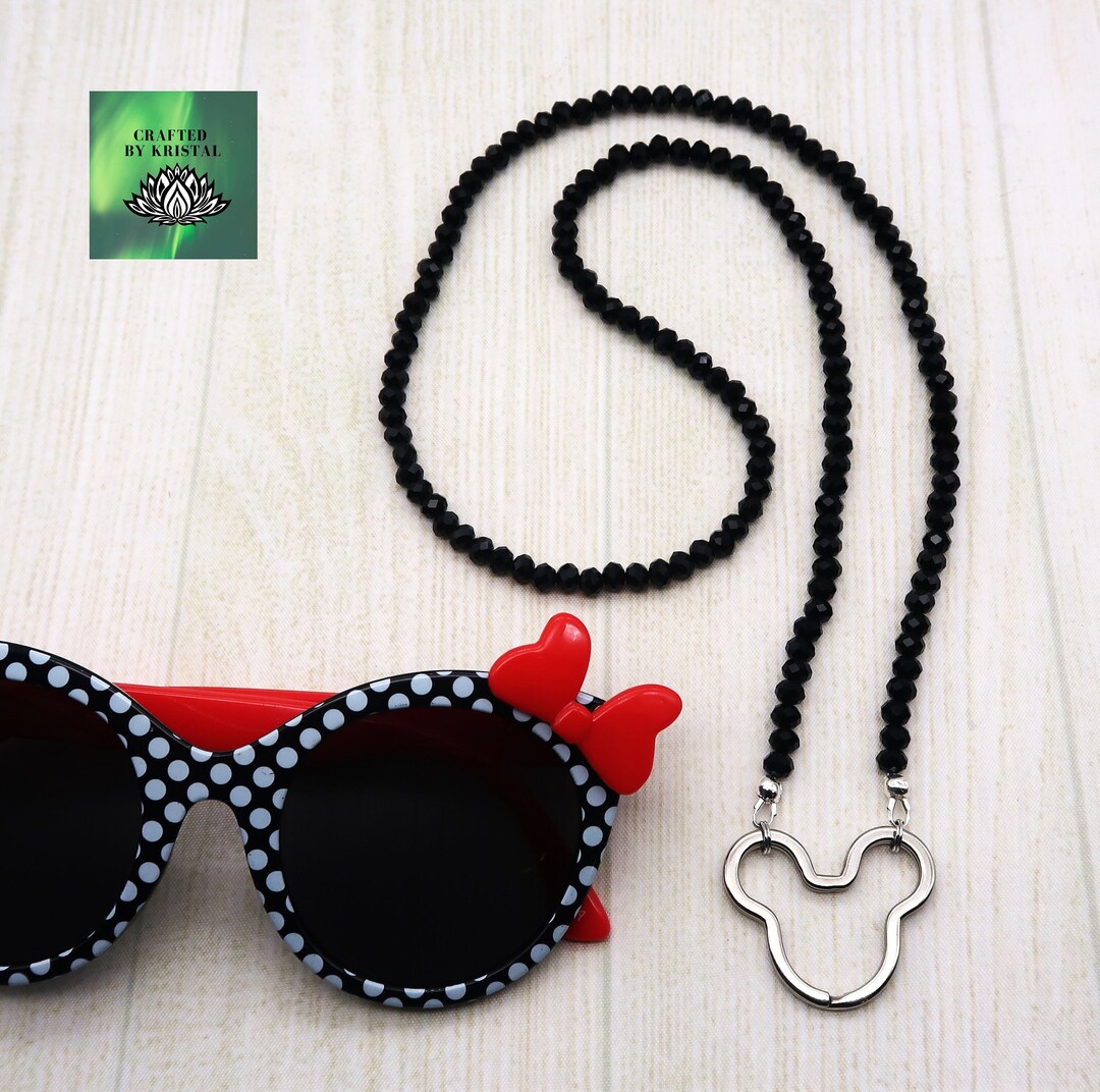 Disney Girl Eyeglass Holder, Mouse Beaded Eyeglass Chain, Eyeglass Loop ...
